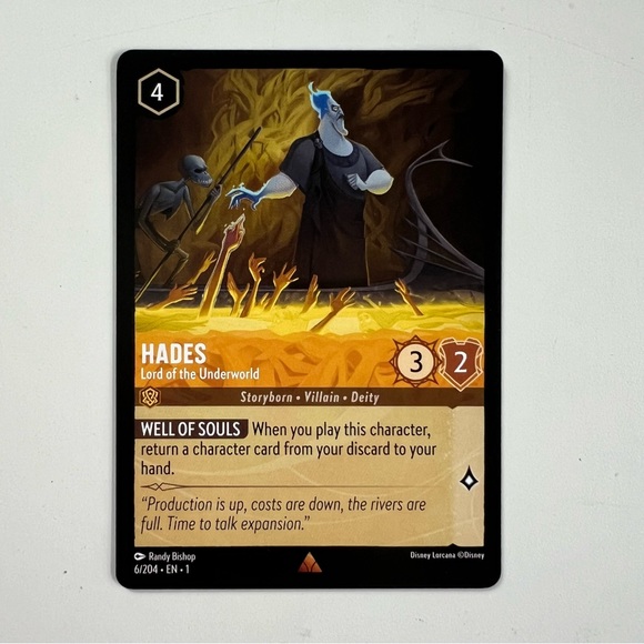 Disney | Games | Rare Hades Lord Of The Underworld Lorcana Card First ...